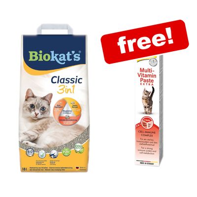 18l Biokat's Cat Litter + 50g GimCat Multi-Vitamin Free! |zooplus