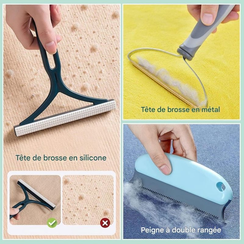 Pet Planet Chiens/Chats Trois - Pack Épilateur pour Animaux de Compagnie