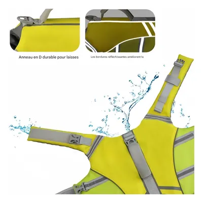 Coco Pup Gilet de flottaison pour chien Jaune-vert - Taille XL pas cher
