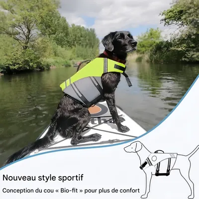 Coco Pup Gilet de flottaison pour chien Jaune-vert - Taille XL pas cher